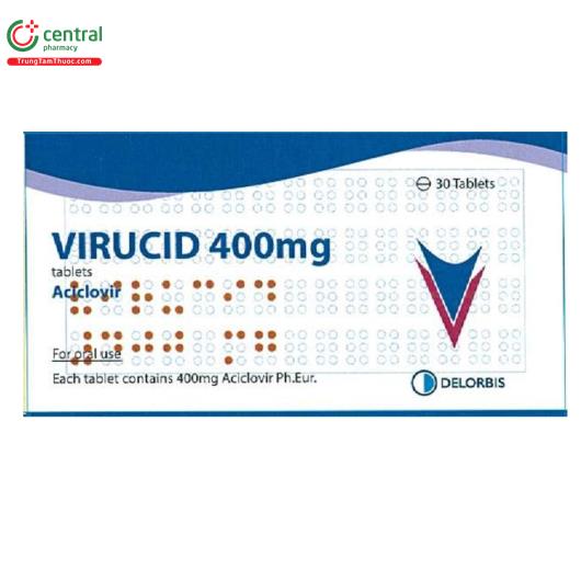 Thuốc Virucid 400mg điều trị nhiễm virus herpes simplex trên vùng da và ...