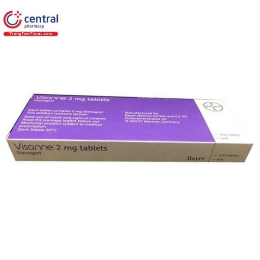 Thuốc Visanne 2mg tablets (Dienogest) điều trị nội mạc tử cung
