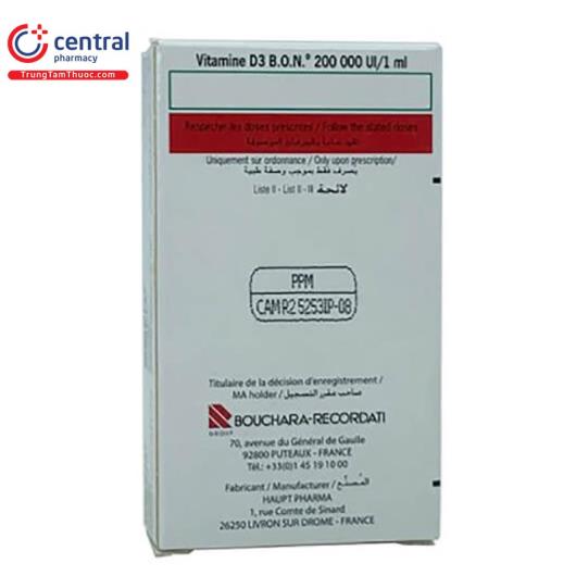 Thuốc Vitamine D3 B.O.N 200 000 UI/1 ml: tác dụng, giá bán
