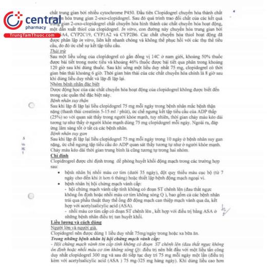 Thuốc Vixam 75mg chứa Clopidogrel 75mg dự phòng huyết khối động mạch