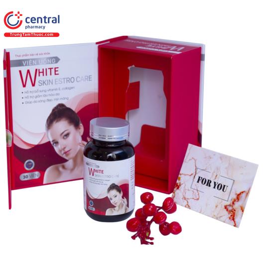 Viên uống trắng da White Skin Estro Care trị nám, tàn nhang