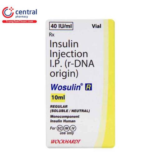 Thuốc Wosulin R-40 IU/ml: Chỉ định và lưu ý khi sử dụng
