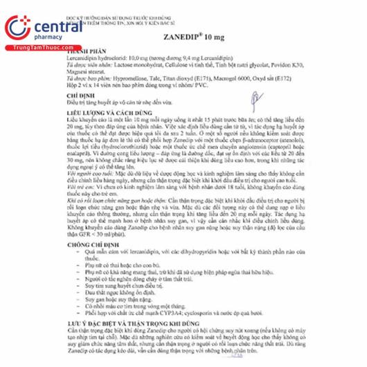 [CHÍNH HÃNG] Thuốc Zanedip 10mg điều trị tăng huyết áp vô căn