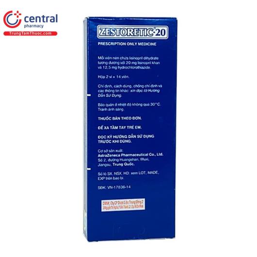 Thuốc Zestoretic 20mg AstraZeneca - điều trị tăng huyết áp