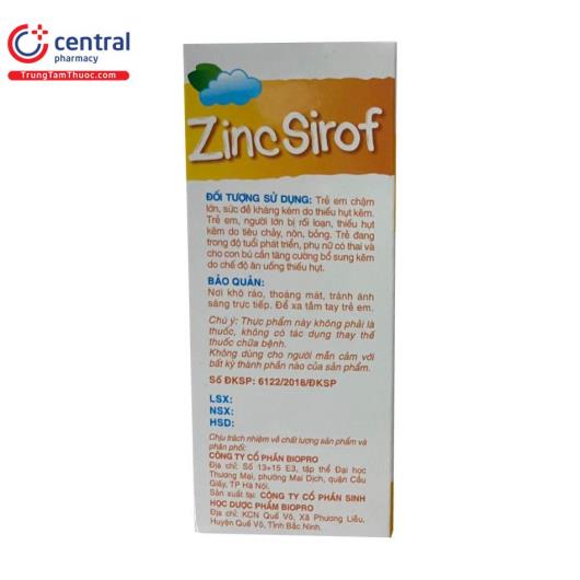 Thuốc ZincSirof 100ml: tác dụng, liều dùng và giá bán