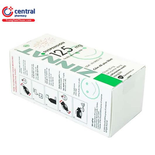 Thuốc Zinnat Suspension 125mg/5ml điều trị viêm phổi, viêm phế quản