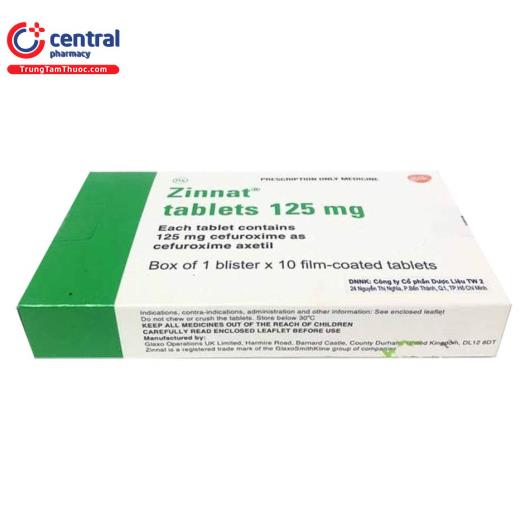[CHÍNH HÃNG] Thuốc Zinnat tablets 125mg điều trị viêm phế quản
