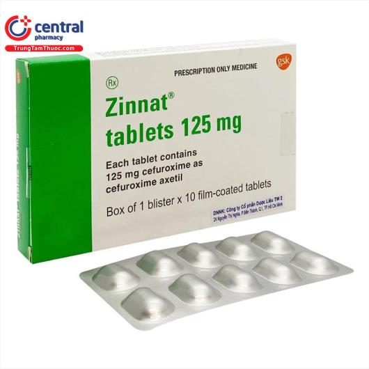 [CHÍNH HÃNG] Thuốc Zinnat tablets 125mg điều trị viêm phế quản
