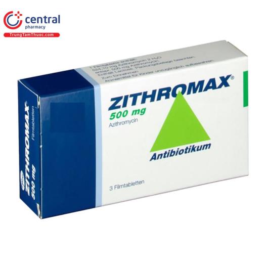 Thuốc Zithromax 500mg: công dụng, lưu ý khi sử dụng, giá bán