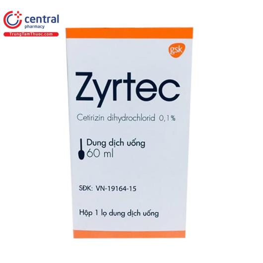 Thuốc Zyrtec Siro 60ml: Cách dùng – liều dùng, lưu ý khi sử dụng