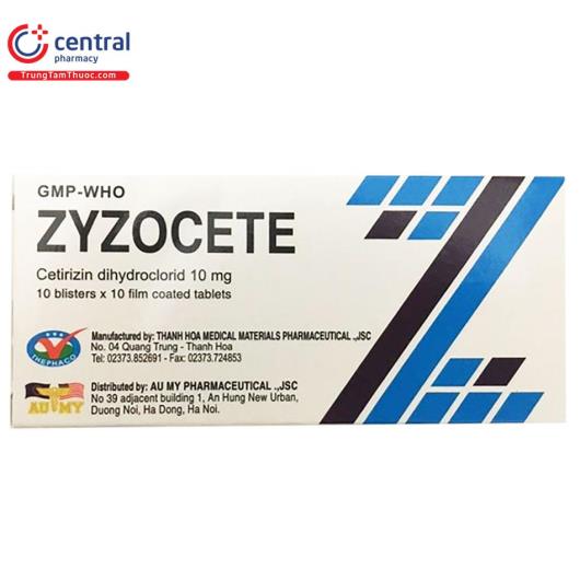 Thuốc Zyzocete (Cetirizine dihydroclorid 10mg): liều dùng, giá bán