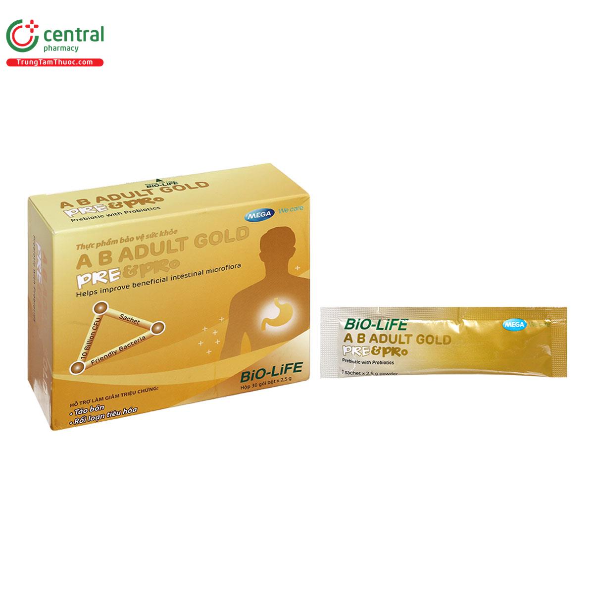 Thuốc A B Adult Gold Pre & Pro - Giảm triệu chứng rối loạn tiêu hóa