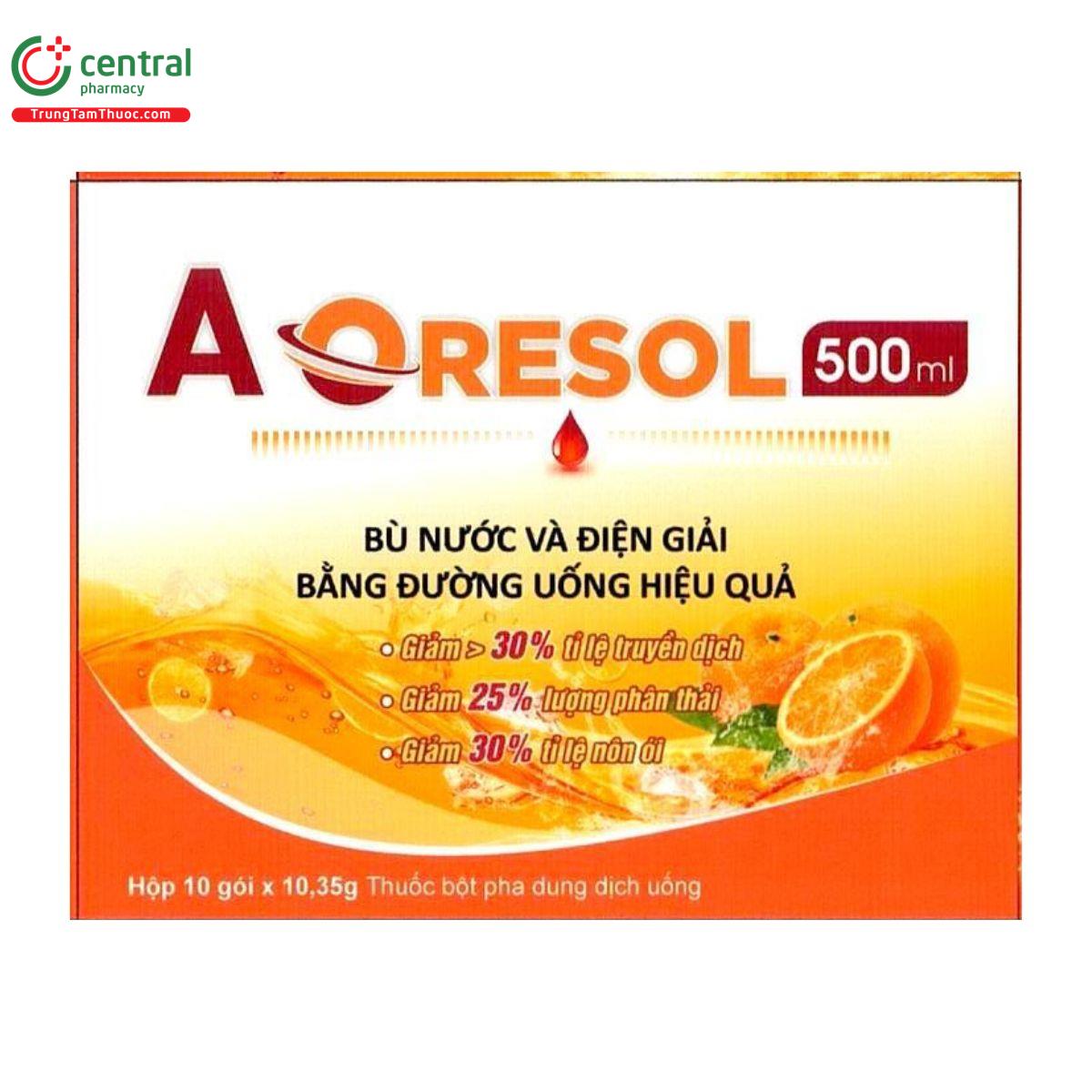 Thuốc A Oresol 500 ml phòng và ngăn ngừa các nguy cơ mất nước, điện giải
