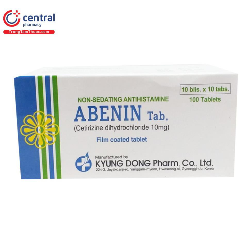 Thuốc Abenin Tab. có tác dụng chống dị ứng: liều dùng, giá bán