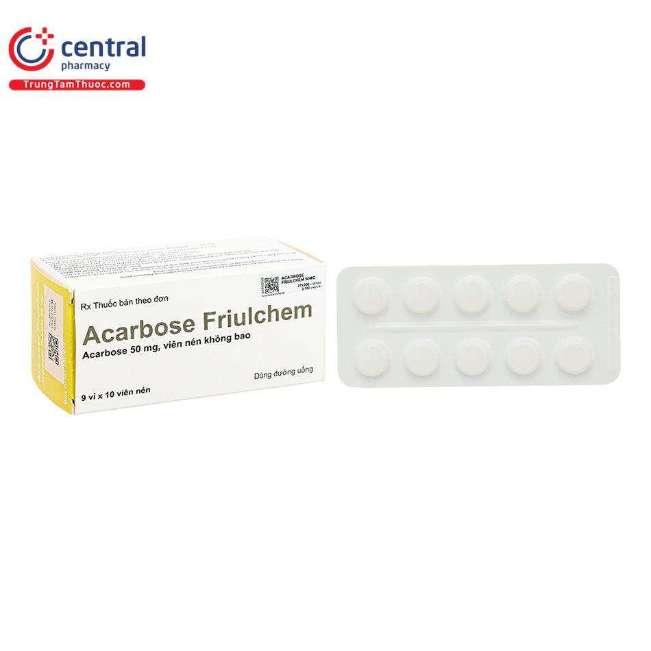 [CHÍNH HÃNG] Thuốc Acarbose Friulchem 50mg: Điều trị tiểu đường typ 2