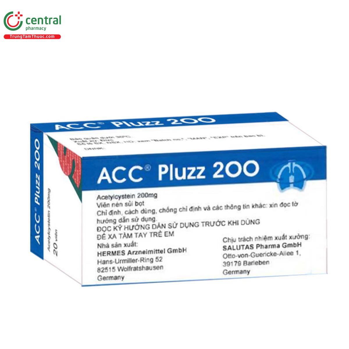 Thuốc Acc Pluzz 200 - điều trị tăng tiết chất nhầy đường hô hấp