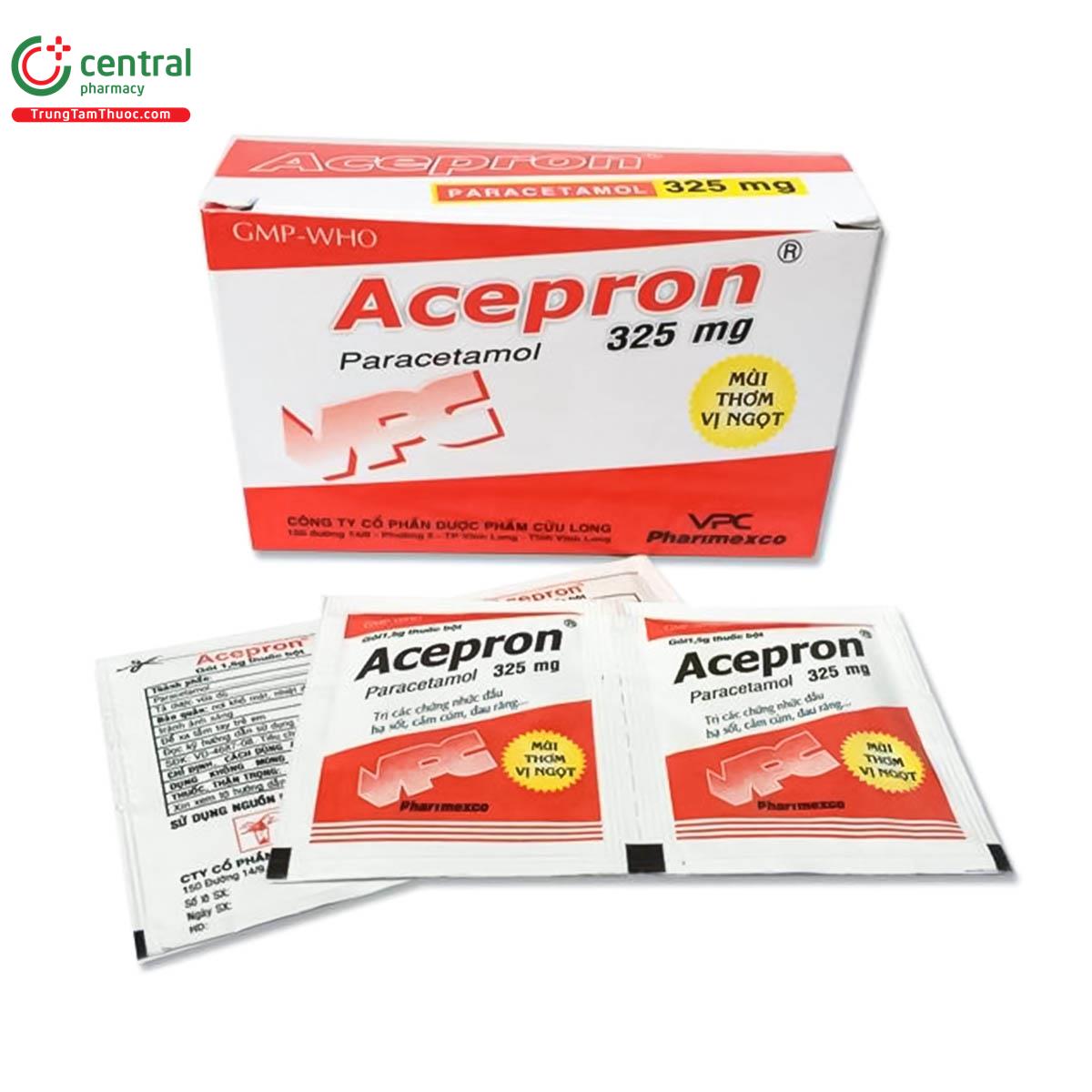 Thuốc Acepron 325mg giúp giảm đau đầu, đau răng, đau cơ, hạ sốt