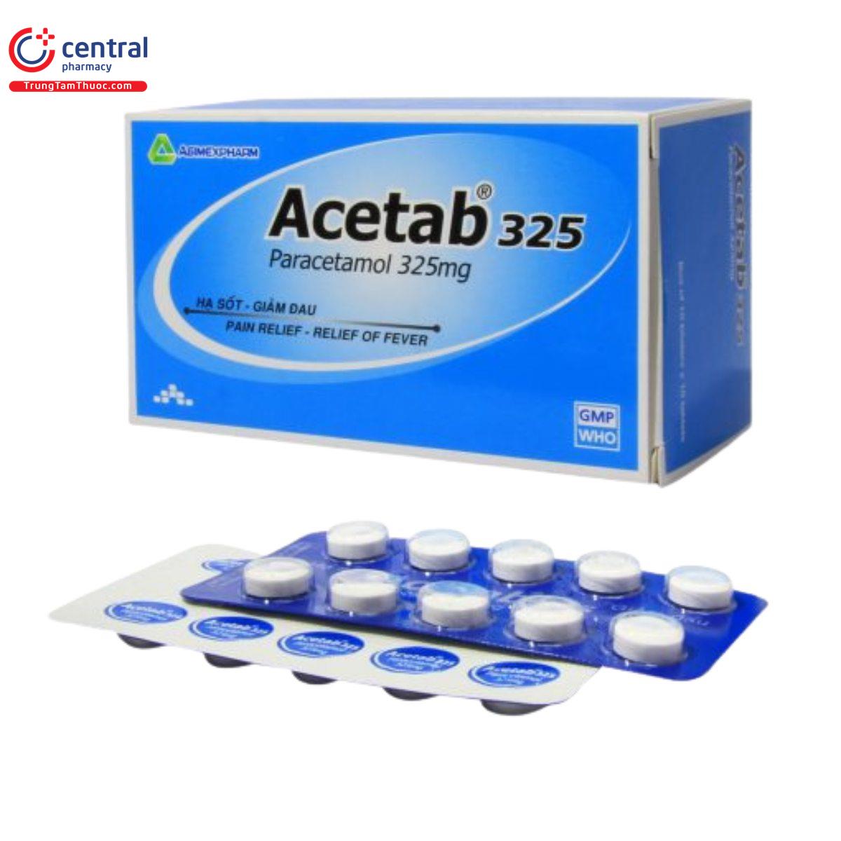 Thuốc ACETAB 325 - Giảm đau nhanh, hạ sốt hiệu quả, tính an toàn cao