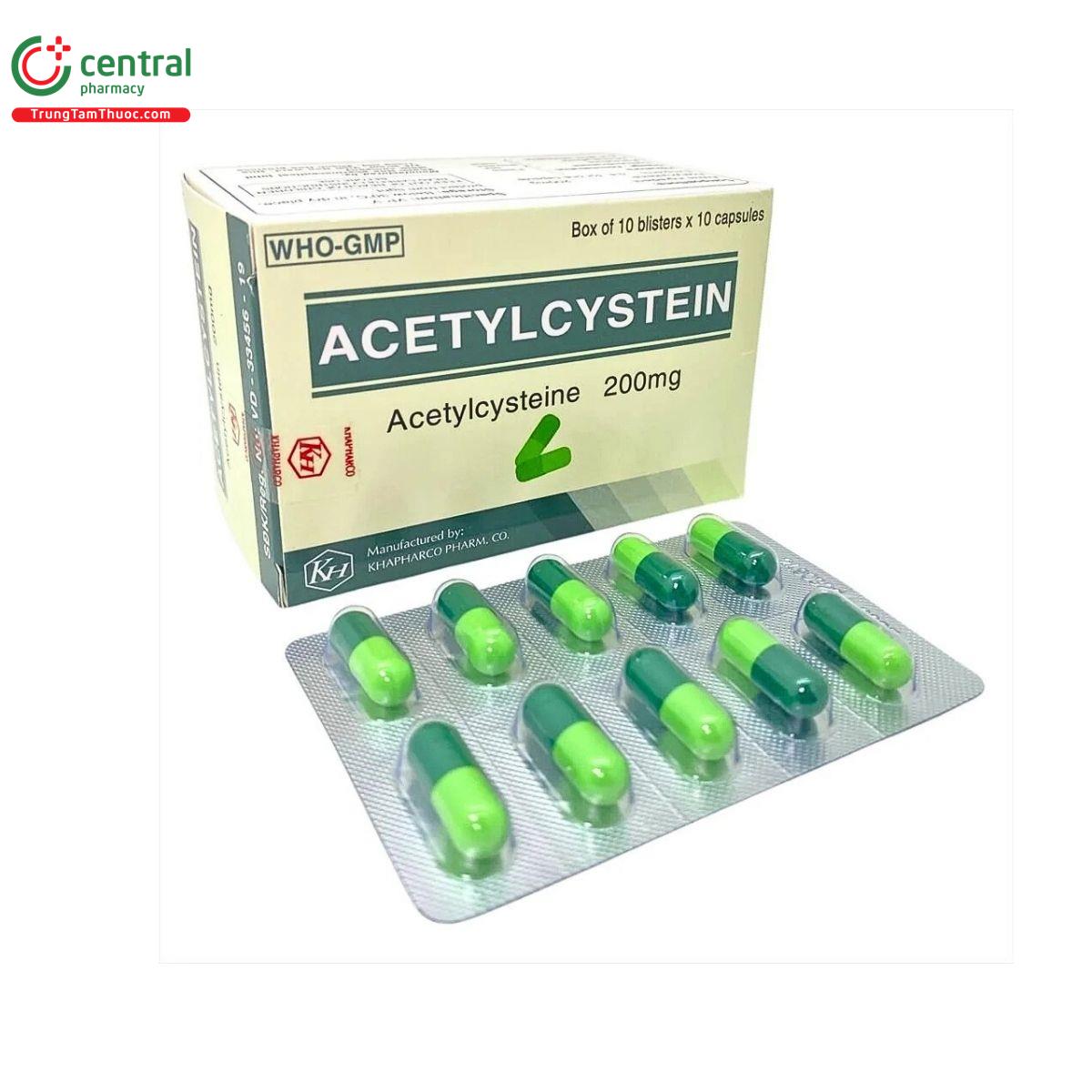 Thuốc Acetylcystein 200mg Khapharco long đờm, điều trị bệnh hô hấp