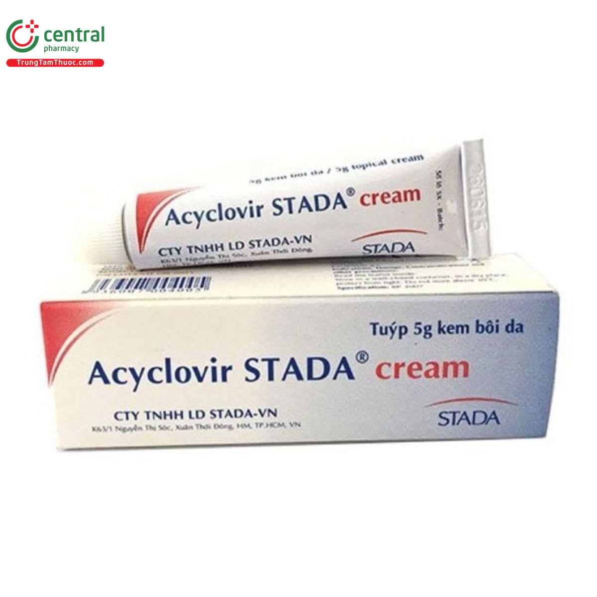 Thuốc Acyclovir Stada cream 5g điều trị nhiễm virus herpes simplex