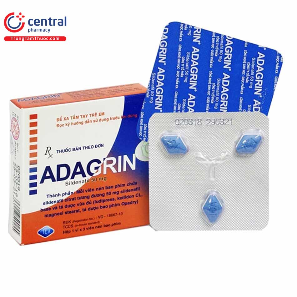 [CHÍNH HÃNG] Thuốc Adagrin 50mg - thuốc điều trị rối loạn cương dương