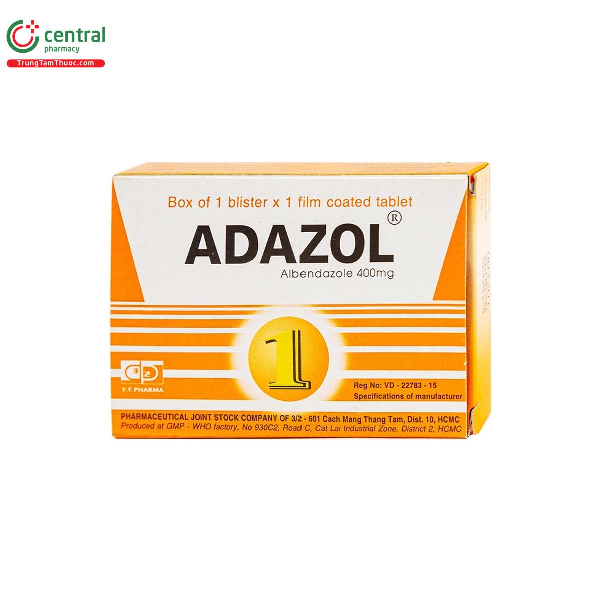 Thuốc Adazol 400mg điều trị tình trạng nhiễm ký sinh trùng đường ruột