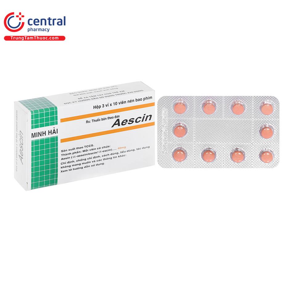 [CHÍNH HÃNG] Thuốc Aescin 40mg - điều trị giãn tĩnh mạch chân