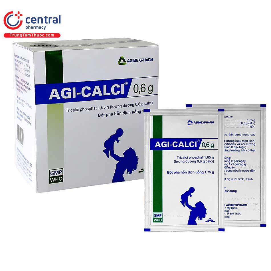 [CHÍNH HÃNG] Thuốc Agi-Calci 0,6g bổ sung canxi ngừa loãng xương