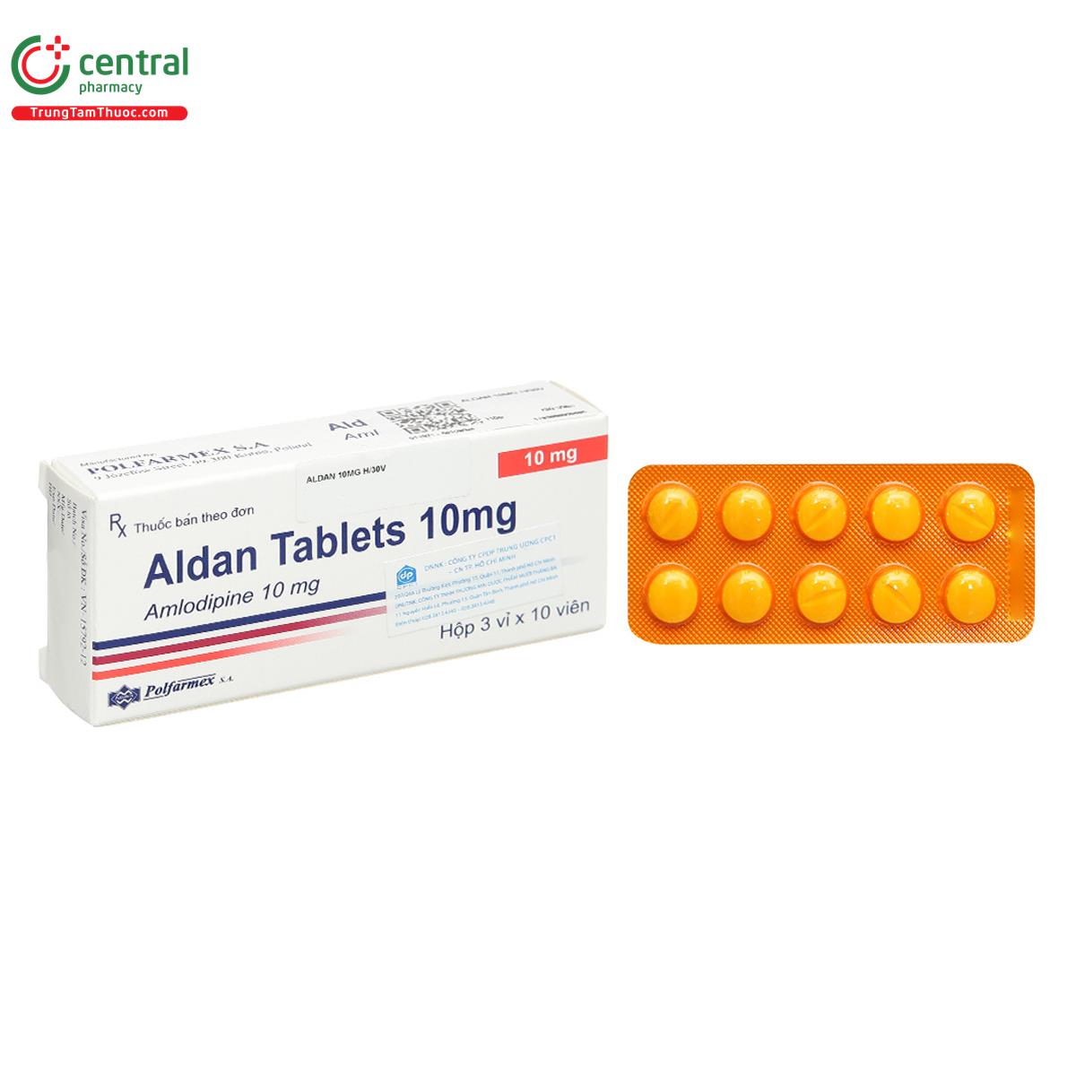 Thuốc Aldan Tablets 10mg - Hạ huyết áp, dự phòng đau thắt ngực