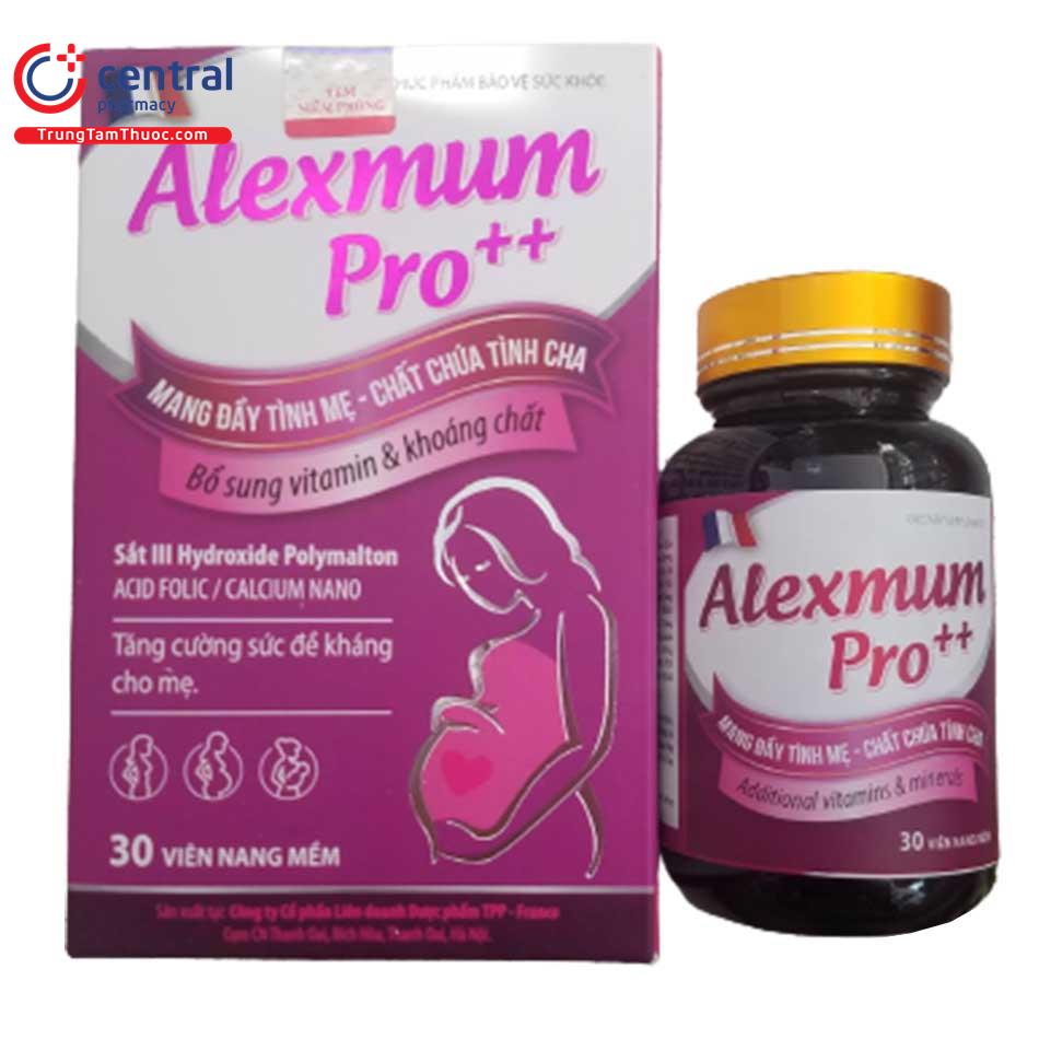 [CHÍNH HÃNG] Thuốc Alexmum Pro++ bổ sung sắt và vitamin cho bà bầu