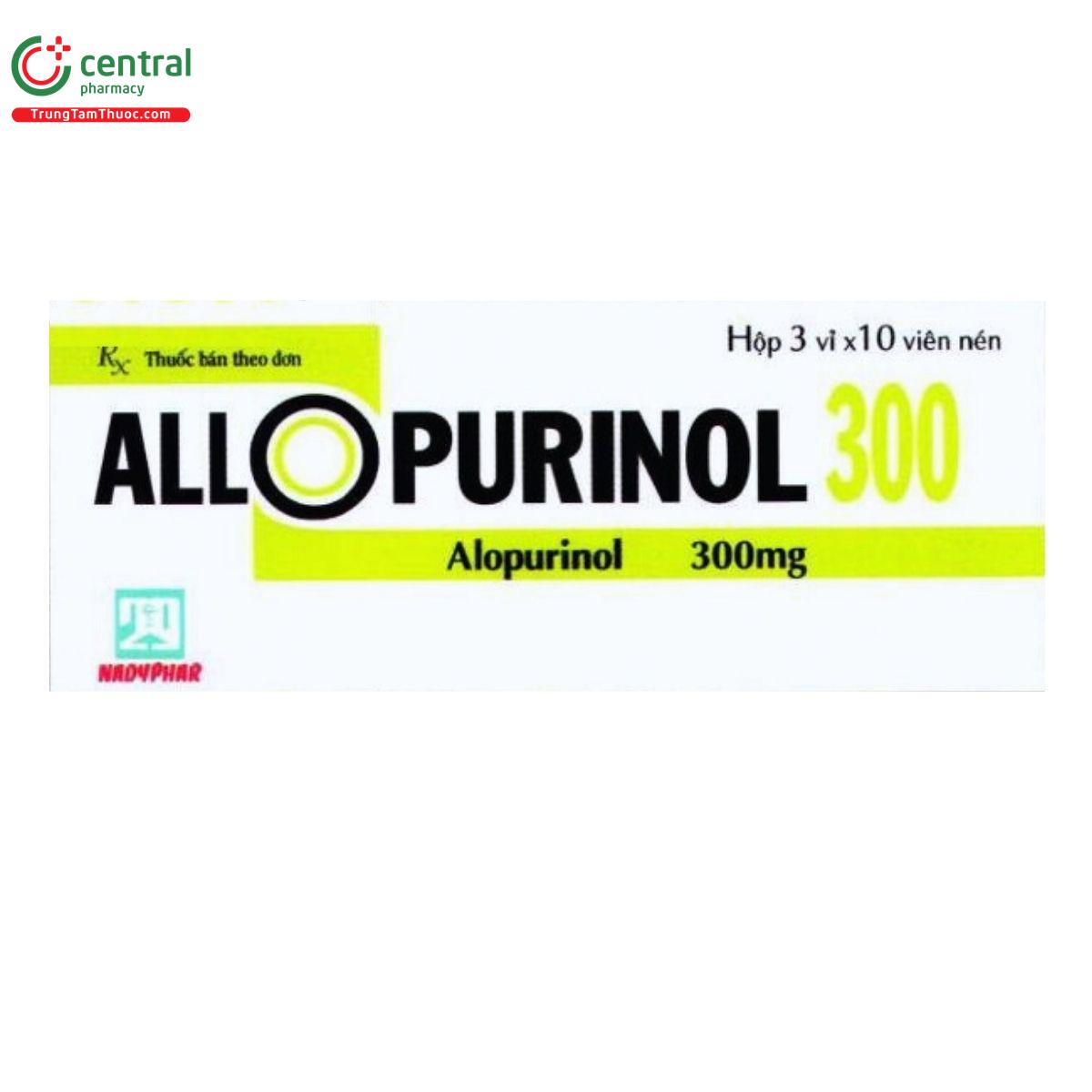 Thuốc Allopurinol 300mg Nadyphar trị gout mạn tính và tăng acid uric