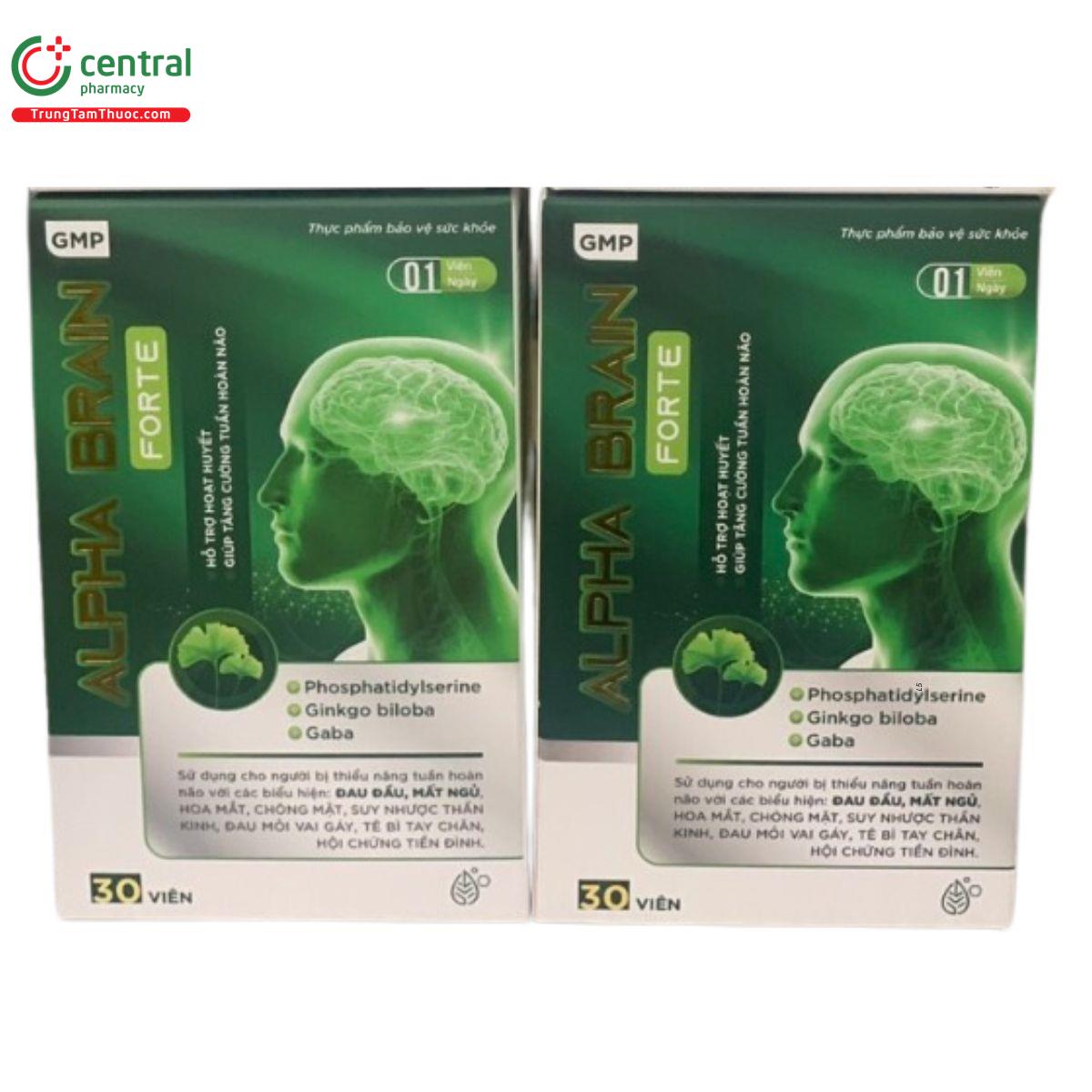 Thuốc Alpha Brain Forte tăng cường tuần hoàn não, hỗ trợ hoạt huyết