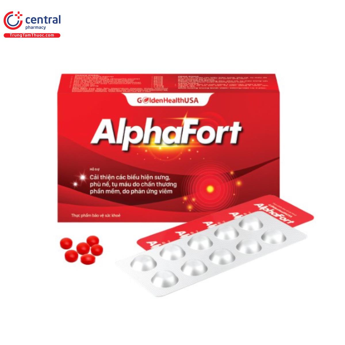 AlphaFort: Viên uống hỗ trợ giảm triệu chứng phù nề, sung đau, tụ máu