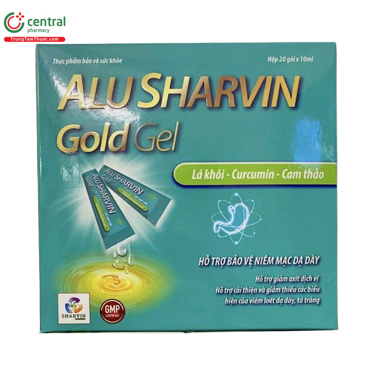 Alu Sharvin Gold Gel - Hỗ trợ giảm acid dịch vị, giảm viêm loét dạ dày