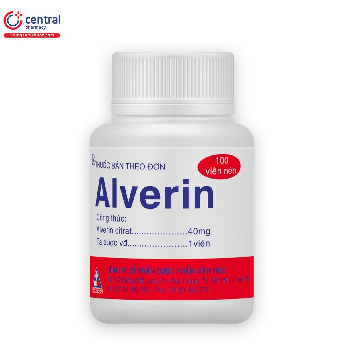 Thuốc Alverin 40mg Vĩnh Phúc điều trị hội chứng ruột kích thích