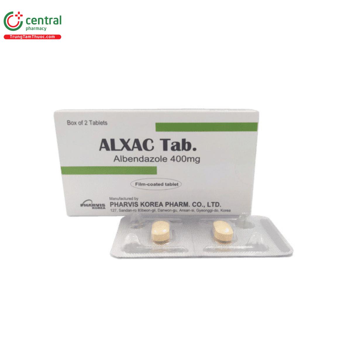 Thuốc ALXAC Tab điều trị nhiễm giun sán, ấu trùng sán, giun lươn