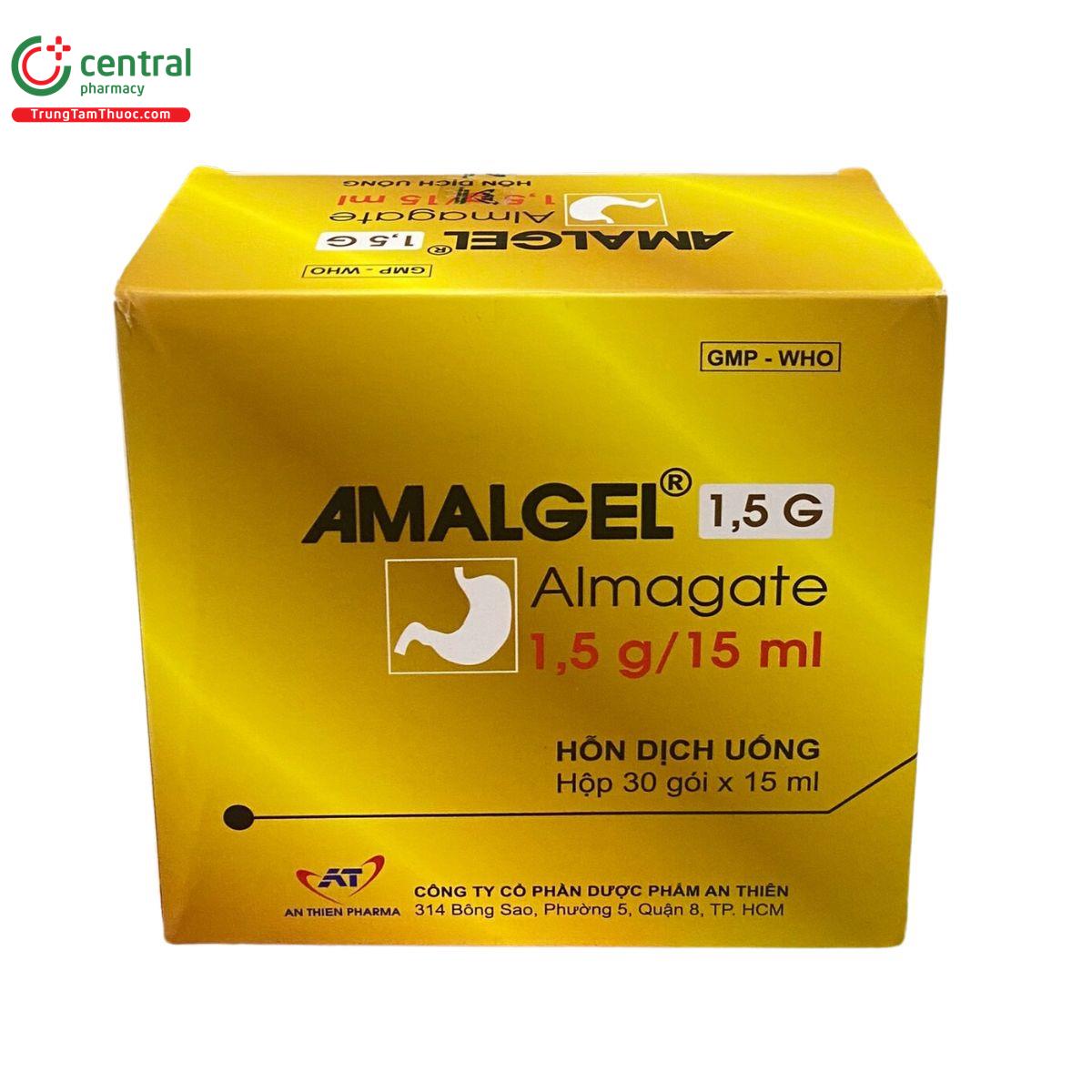 Thuốc Amalgel 1.5g điều trị tăng acid dạ dày, loét dạ dày - tá tràng