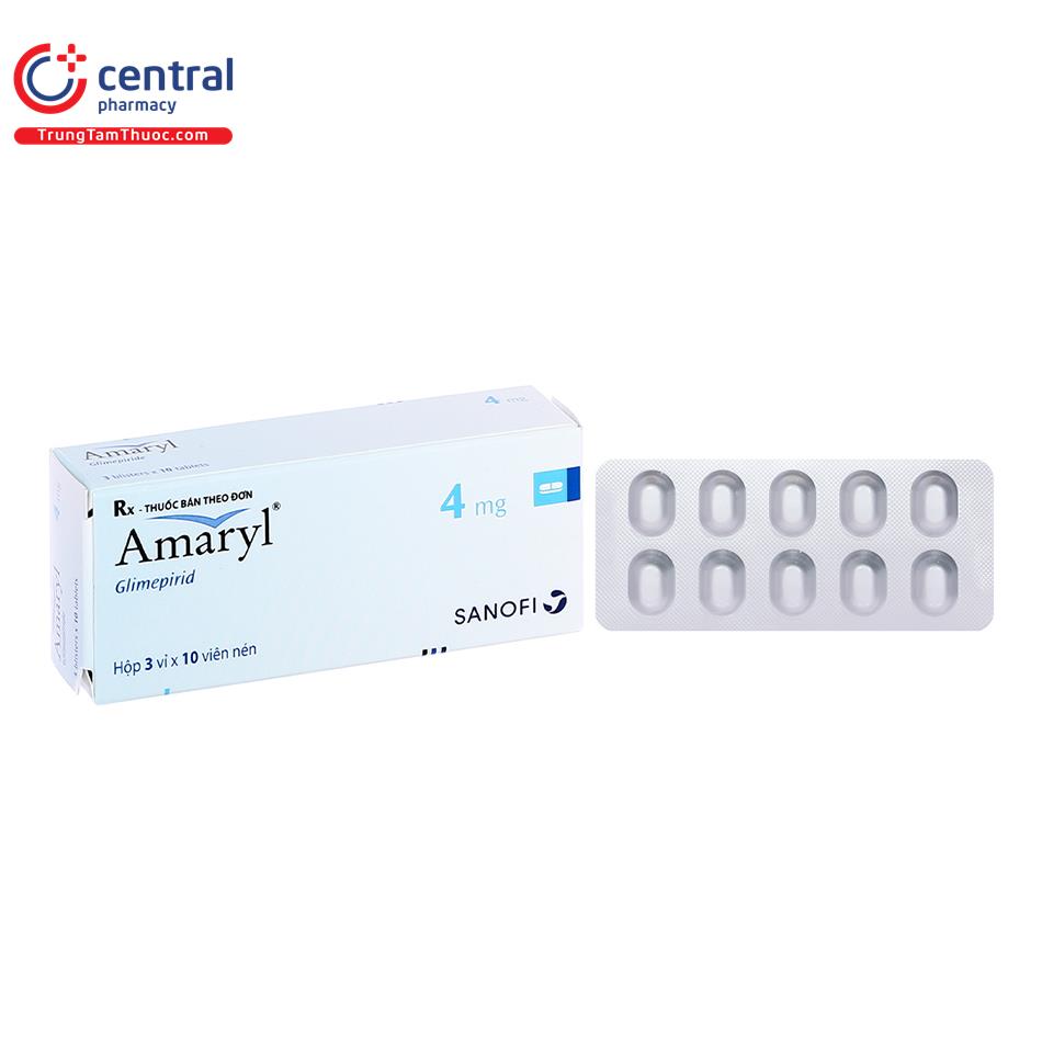 [CHÍNH HÃNG] Thuốc Amaryl 4mg - Thuốc điều trị đái tháo đường tuýp 2