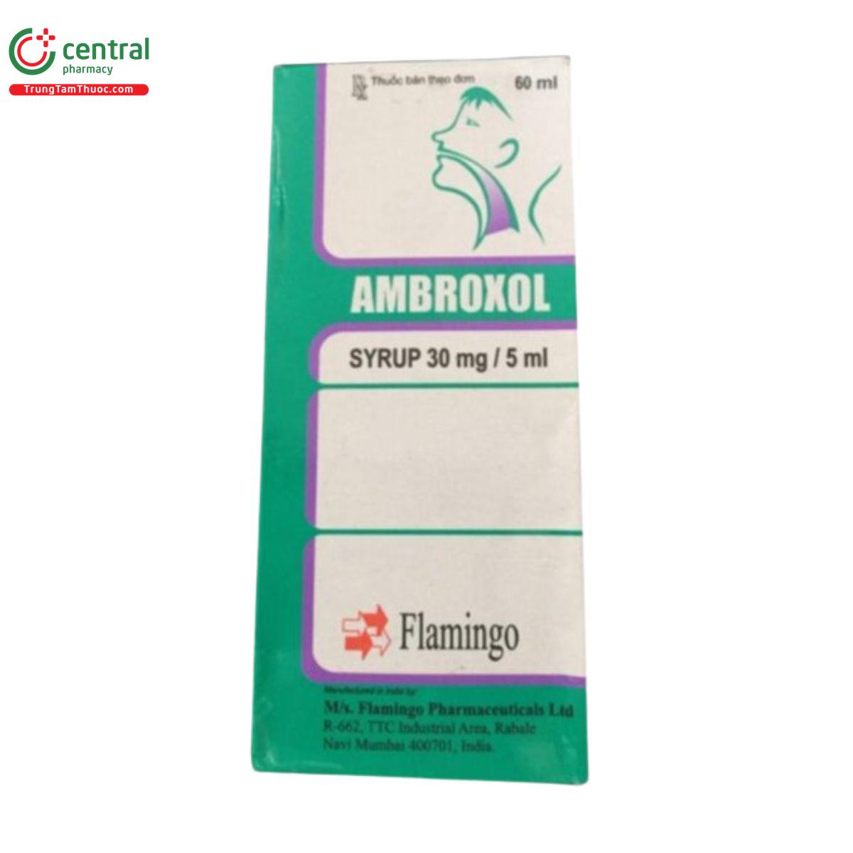 Thuốc Ambroxol Syrup 30mg/5ml Flamingo làm tiêu chất nhầy ở hô hấp