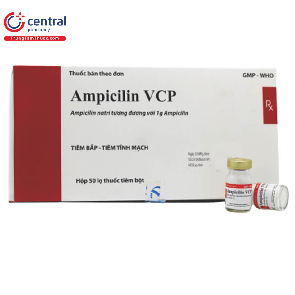 [CHÍNH HÃNG]Thuốc Ampicillin 1g VCP- Diệt khuẩn nhanh chóng, hiệu quả
