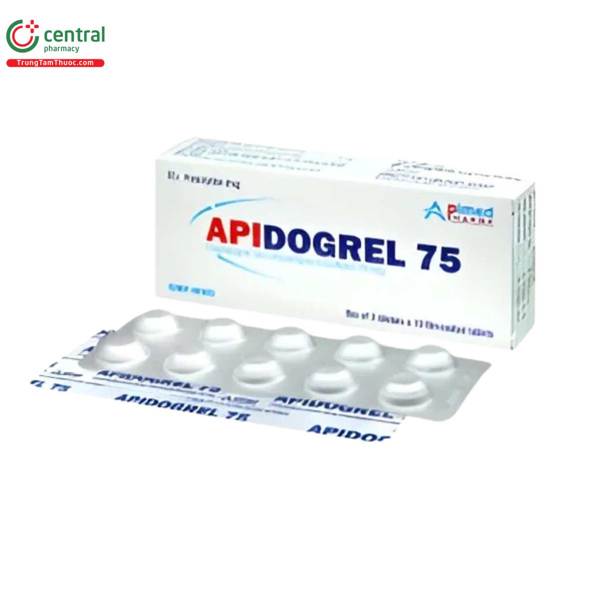 Thuốc Apidogrel 75 hộp 30 viên giúp phòng ngừa huyết khối động mạch