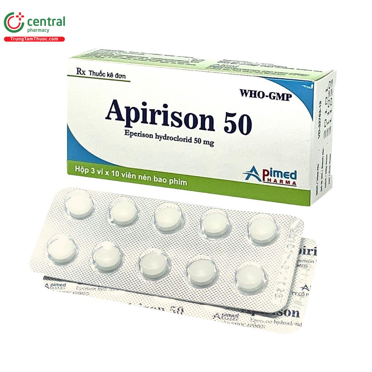 Thuốc Apirison 50 (Eperison) điều trị tăng trương lực cơ và liệt cứng