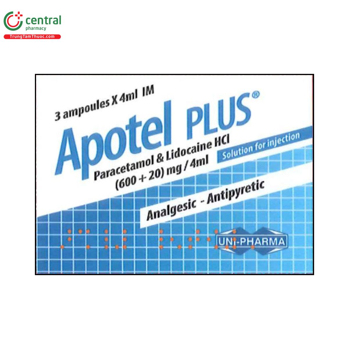 Thuốc Apotel Plus giảm đau, hạ sốt sau phẫu thuật và ung thư