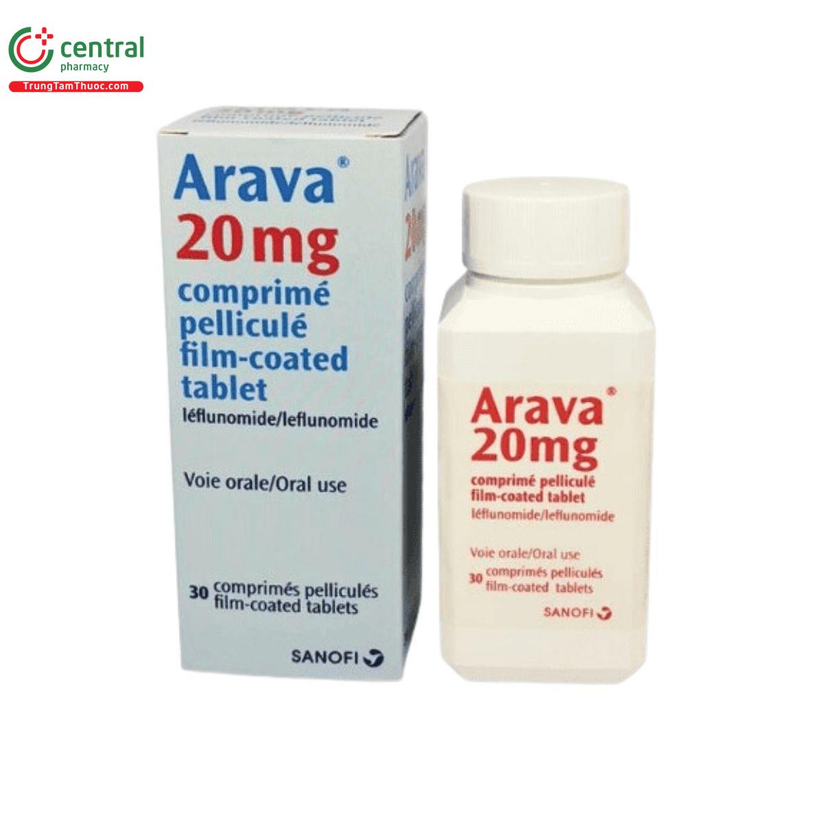 Thuốc Arava 20mg chứa Leflunomide điều trị viêm khớp dạng thấp và viêm ...