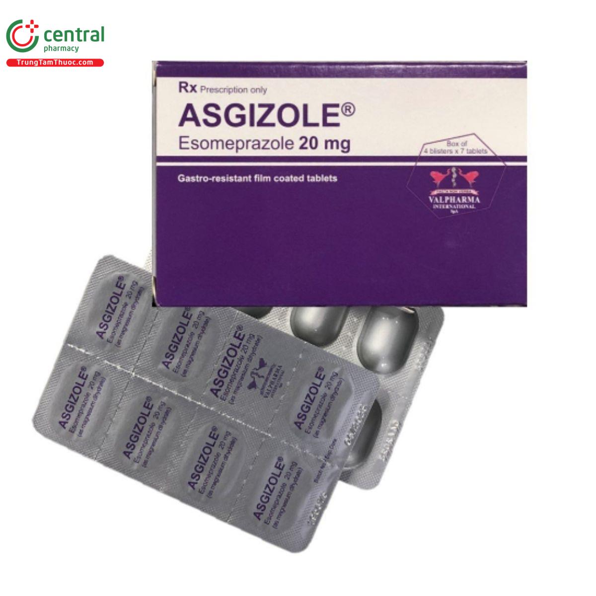 Thuốc Asgizole 20mg - Điều trị trào ngược dạ dày, loét dạ dày