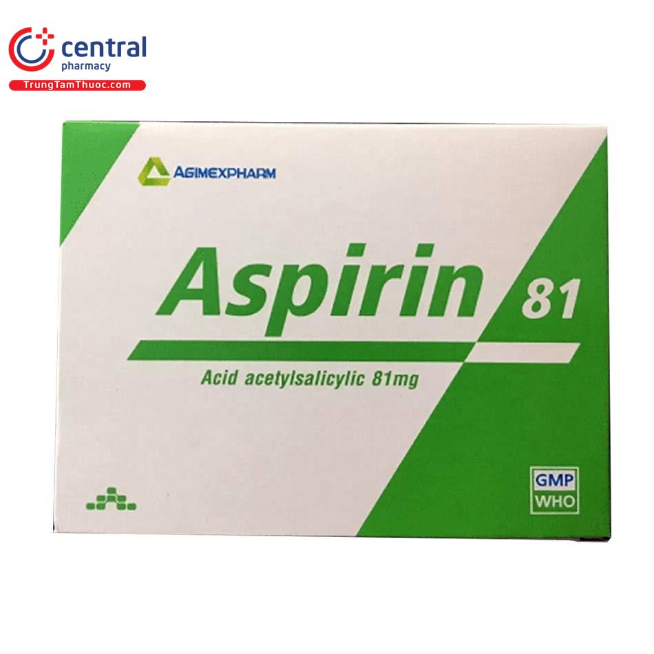 [CHÍNH HÃNG] Thuốc Aspirin 81 Agimexpharm dự phòng nhồi máu cơ tim