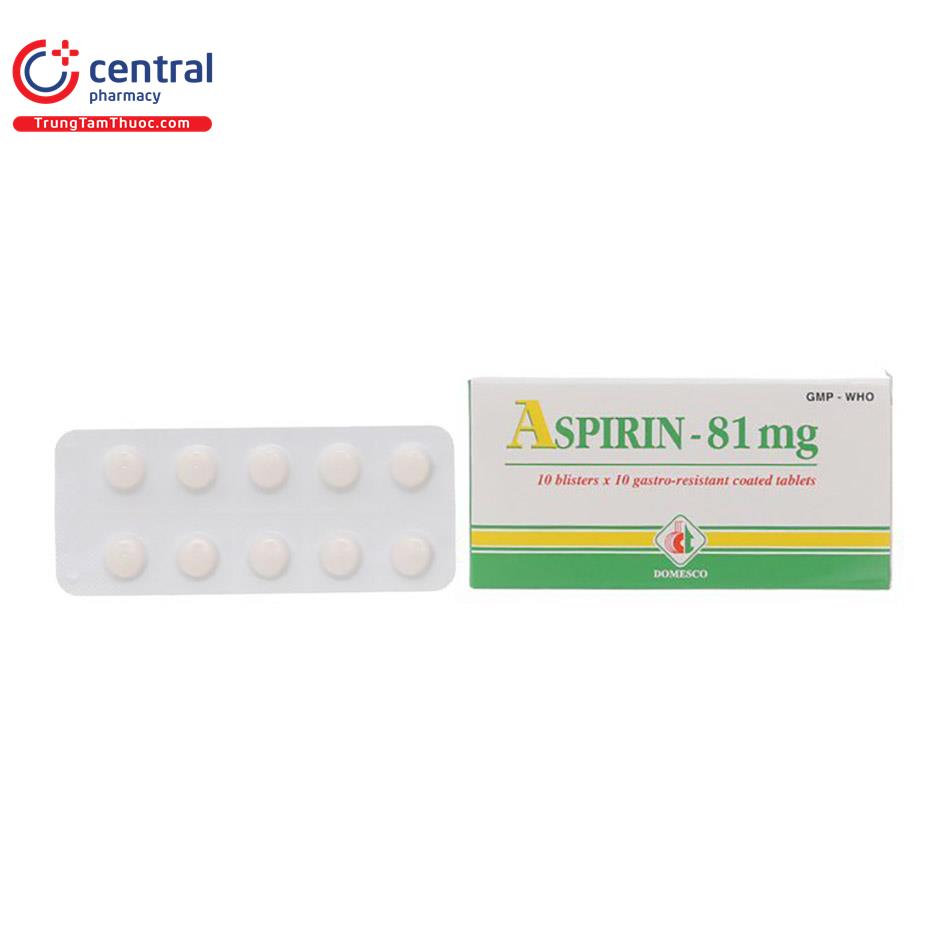 [CHÍNH HÃNG] Thuốc Aspirin 81mg Domesco dự phòng nhồi máu cơ tim