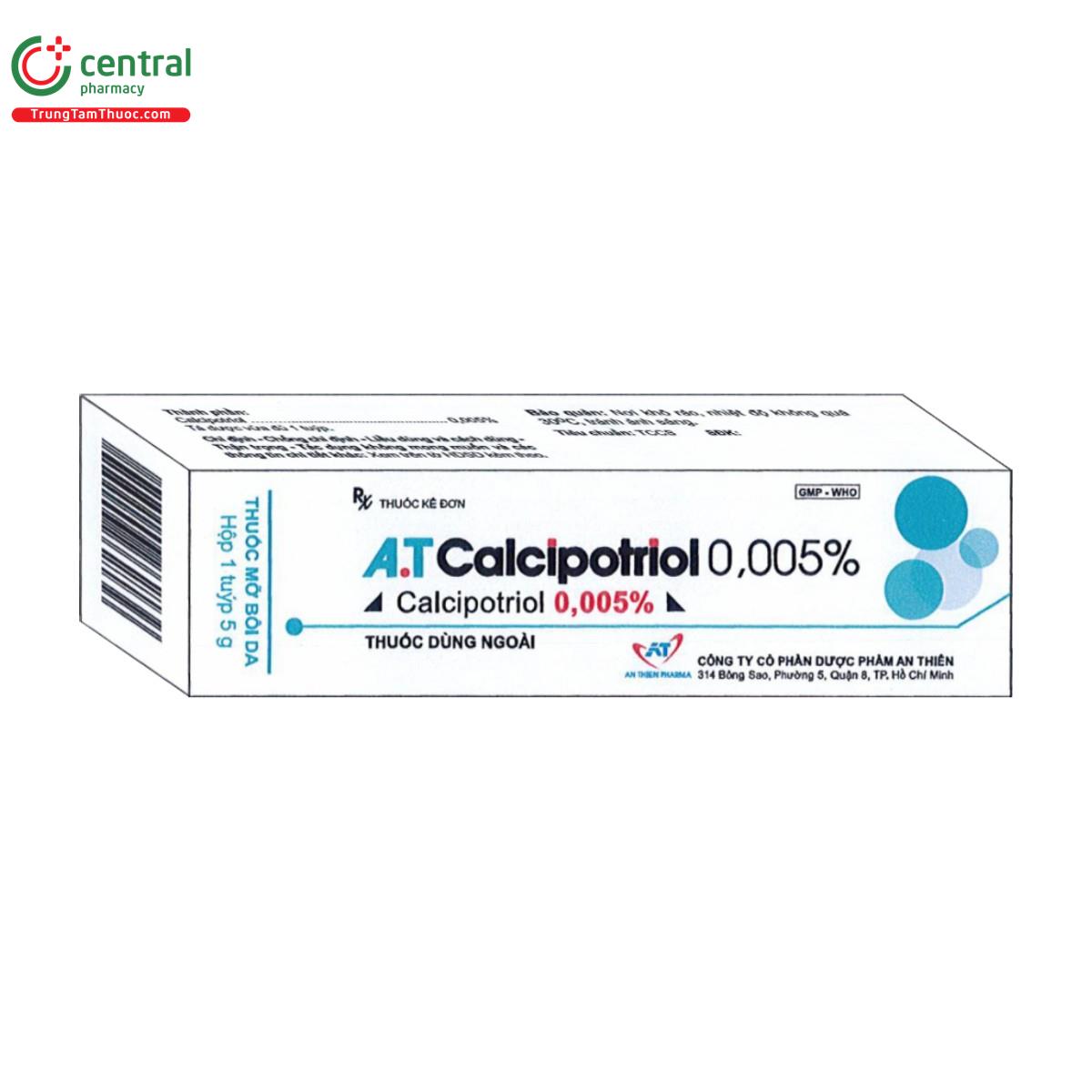 Thuốc A.T Calcipotriol 0,005% - Điều trị bệnh vảy nến mảng nhẹ và vừa