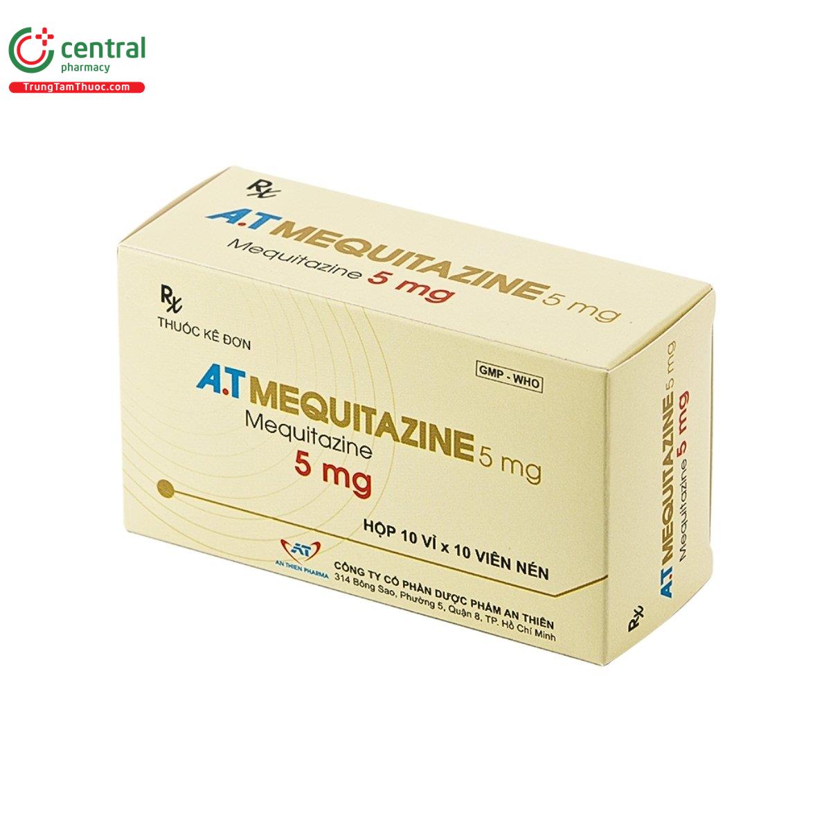 Thuốc A.T Mequitazine 5mg điều trị viêm mũi, viêm kết mạc dị ứng