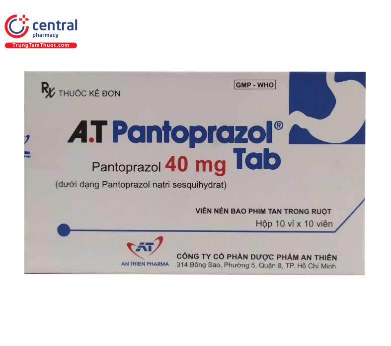 Thuốc A.T Pantoprazol Tab 40mg - Điều trị viêm loét dạ dày, tá tràng